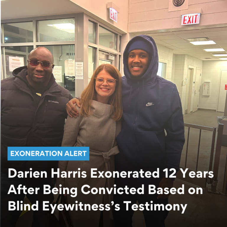 Darien Harris Exonerated 12 Years After Being Convicted Based On Blind